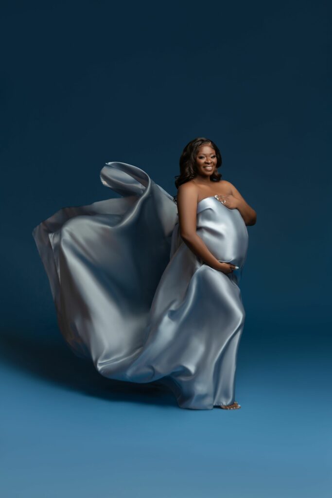 J&L Designs| Satin Mama Wraps | Maternity Gowns for Photoshoot